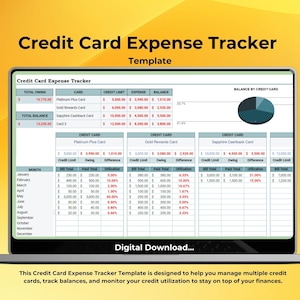 Credit Card Expense Tracker Template, Google Sheets for Personal ...