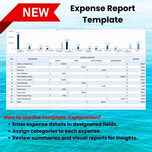 Expense Report Template, Track Monthly Business Expenses, Financial ...