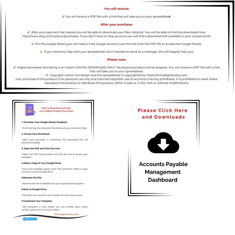 Accounts Payable Management Dashboard Template, Google Sheets for ...