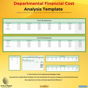 Departmental Financial Cost Analysis Template, Google Sheets, Budget ...