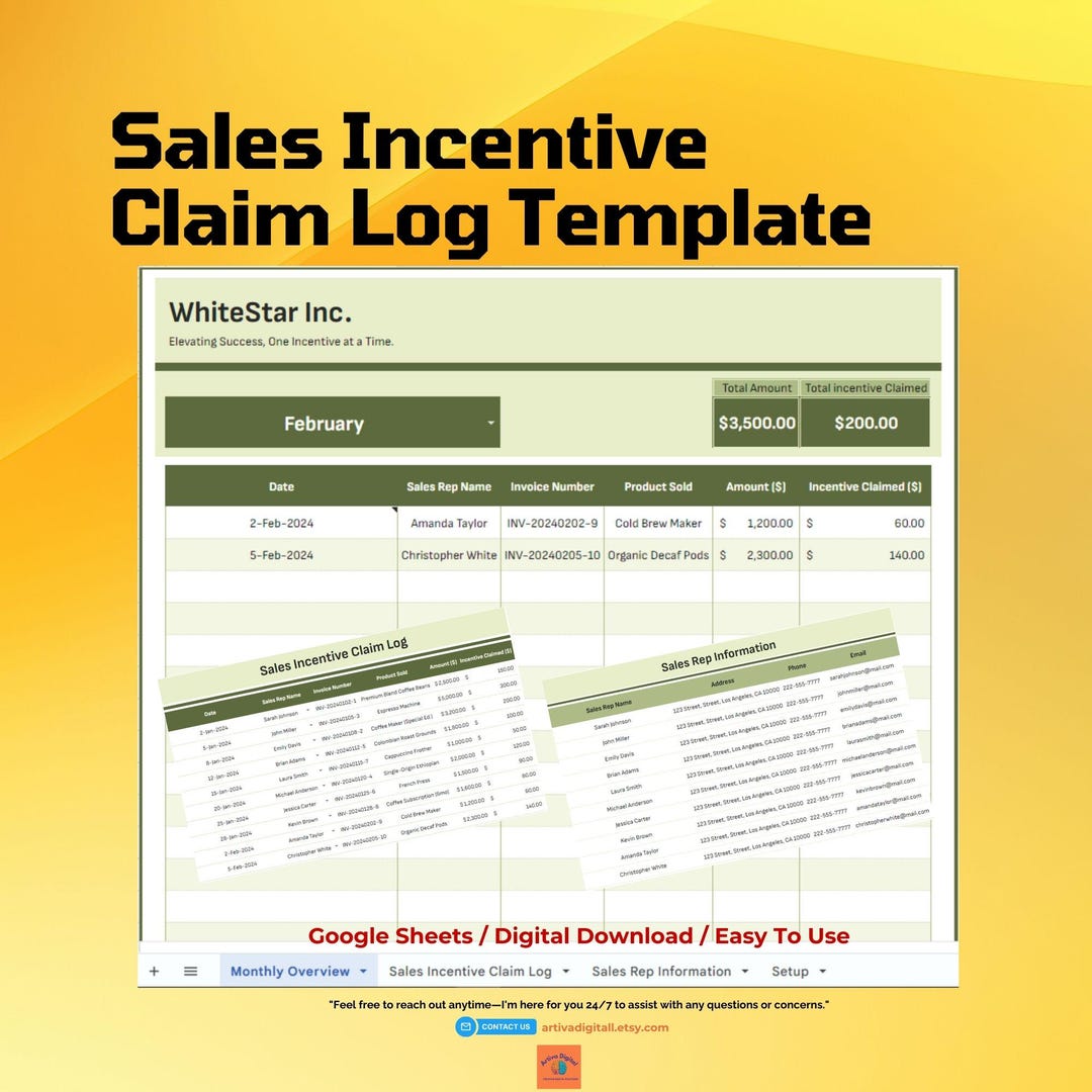 Sales Incentive Claim Tracker Template, Employee Reward Tracker ...