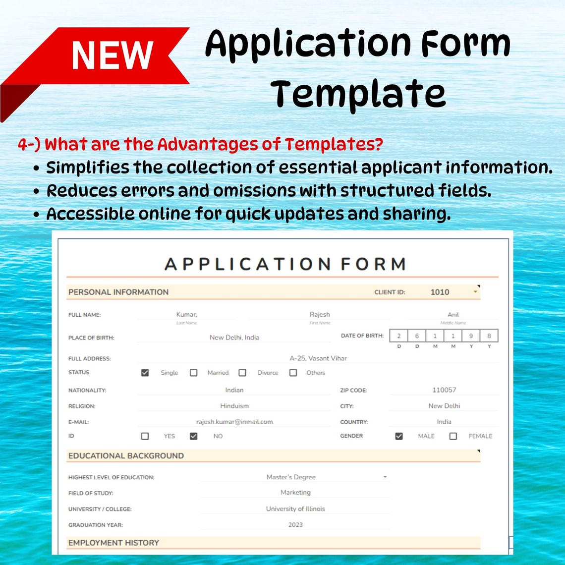 Application Form Template, Streamline Job Applications, Easy ...
