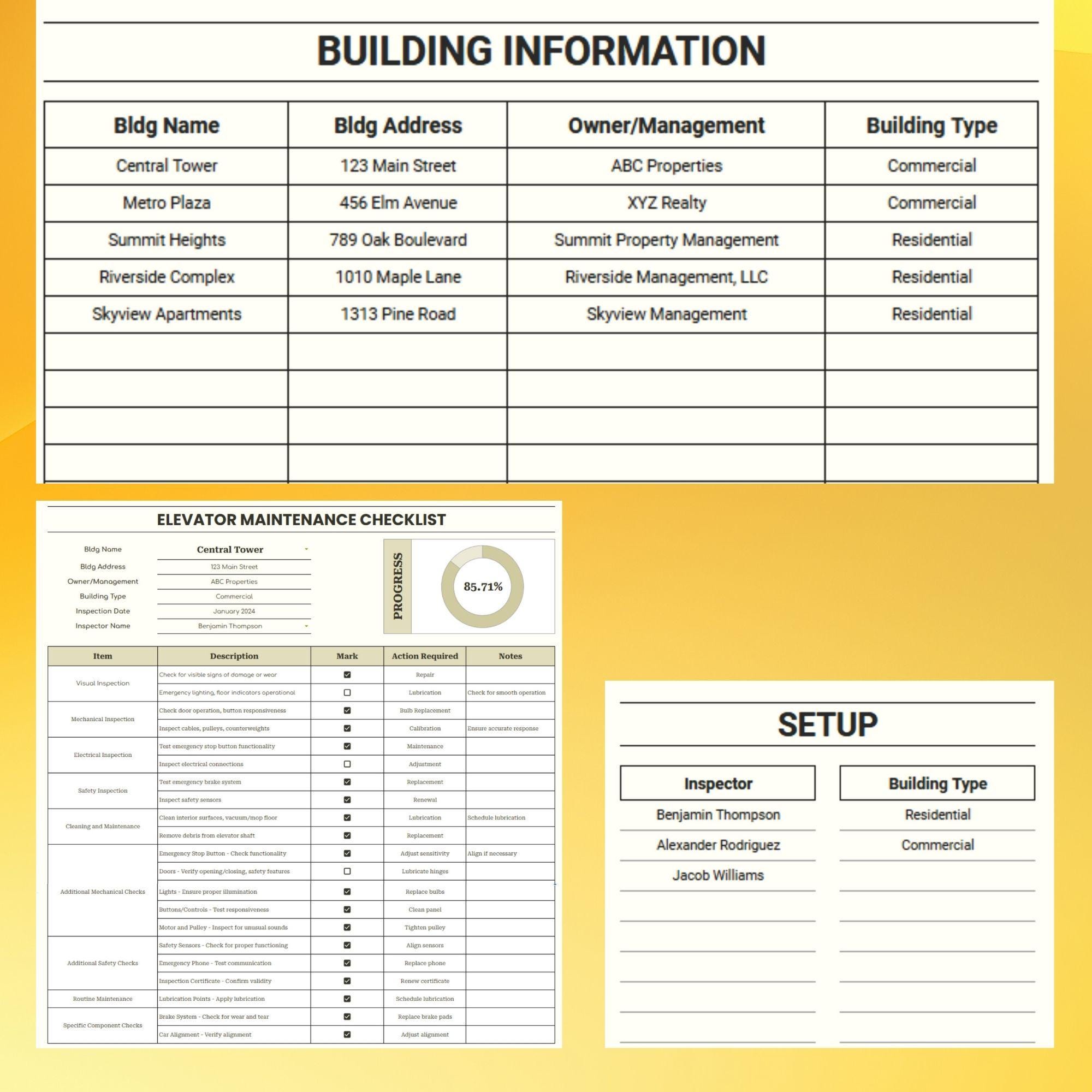 Elevator Maintenance Checklist Template, Routine Inspection List, Lift ...