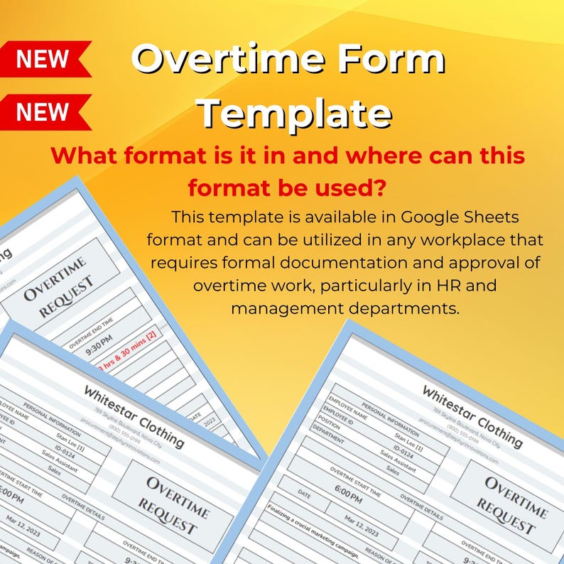 Overtime Form Template, Manage Employee Overtime, Track Work Hours ...