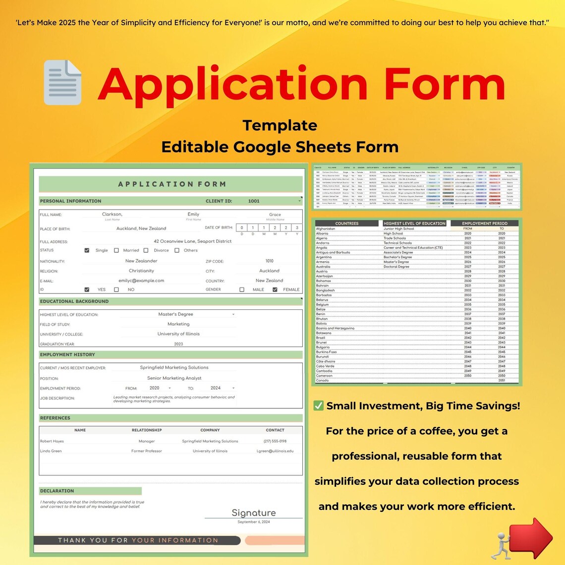 Application Form Template, Google Sheets Application Tracker, Job ...