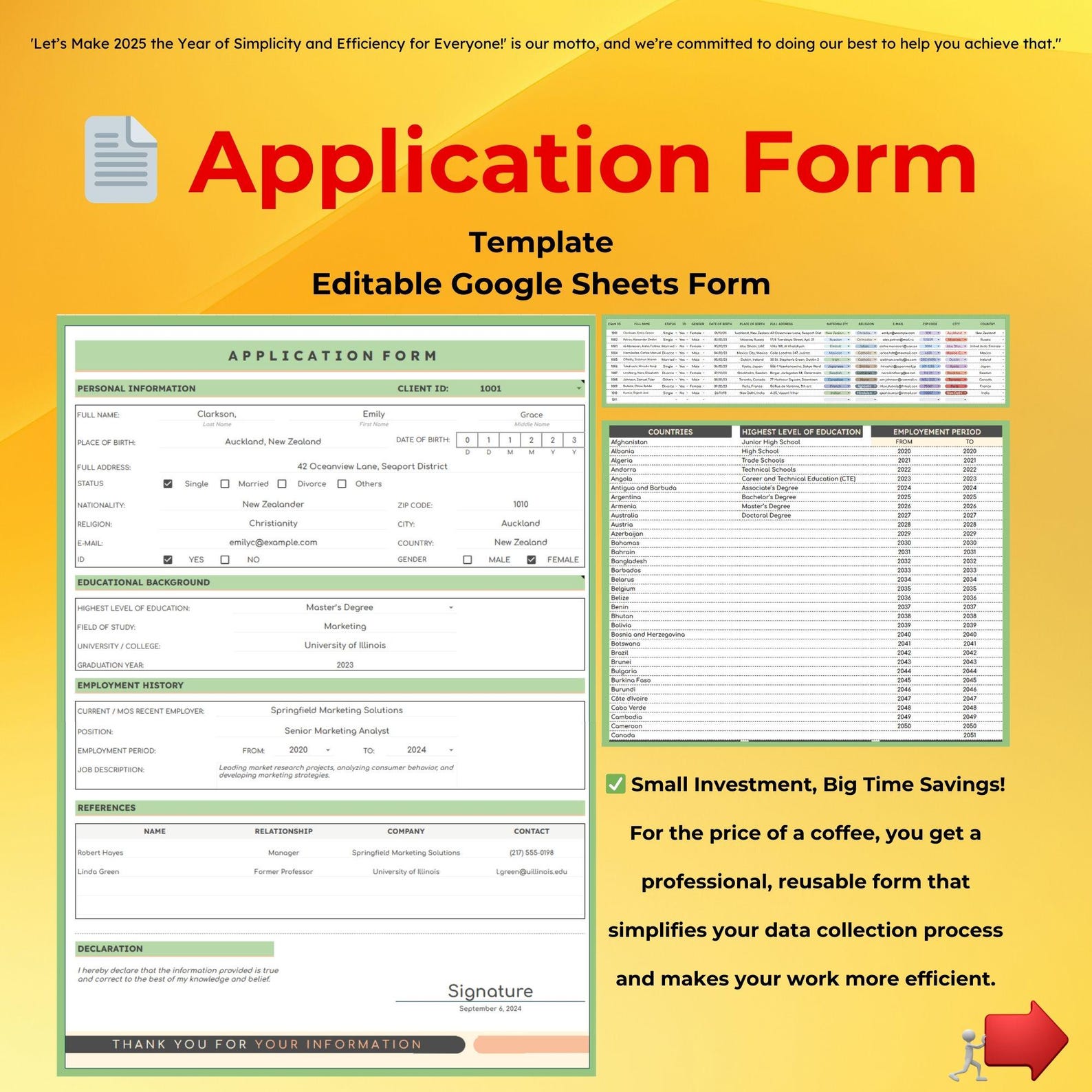 Application Form Template, Google Sheets Application Tracker, Job ...