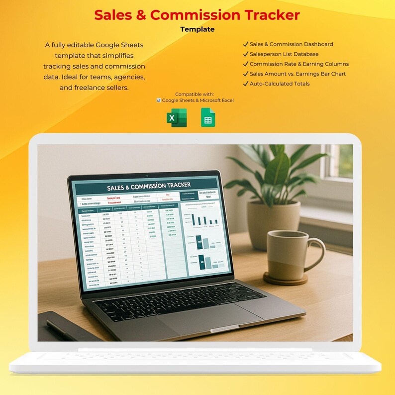 Sales & Commission Tracker Template, Google Sheets Sales Bonus Dashboard, Employee Performance ...