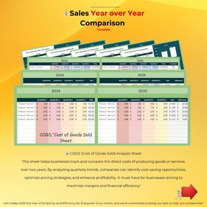 Sales Year-over-year Comparison Template, Google Sheets, Annual Sales ...