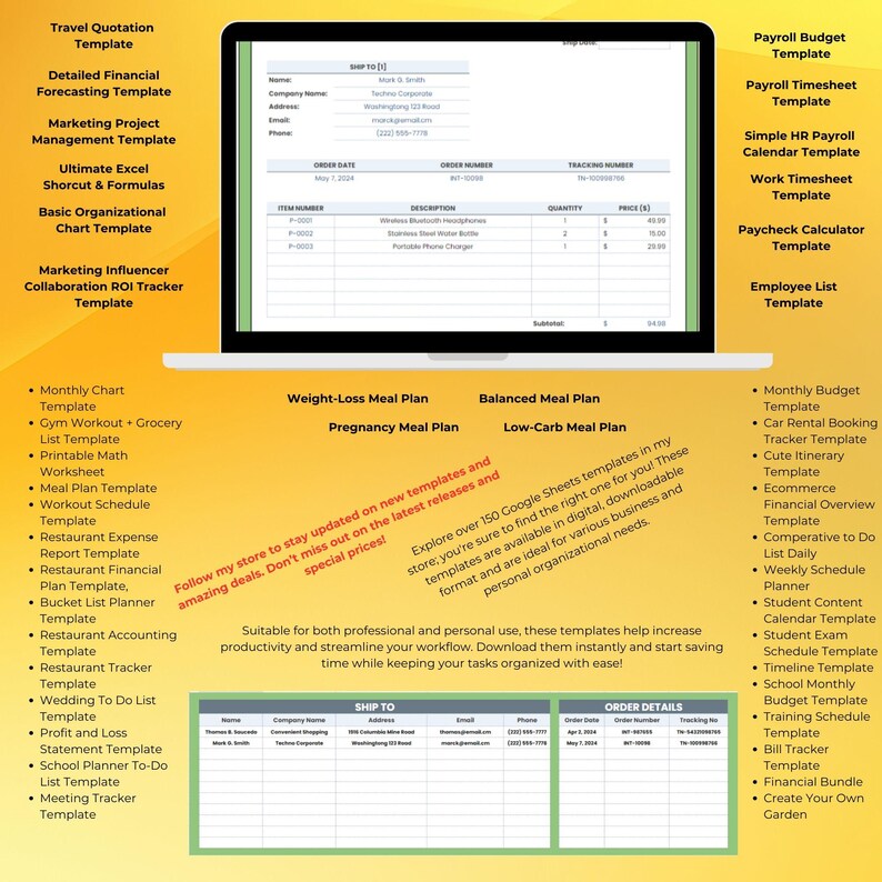 Shipping Packing Slip Template, Editable Google Sheets Packing Slip ...