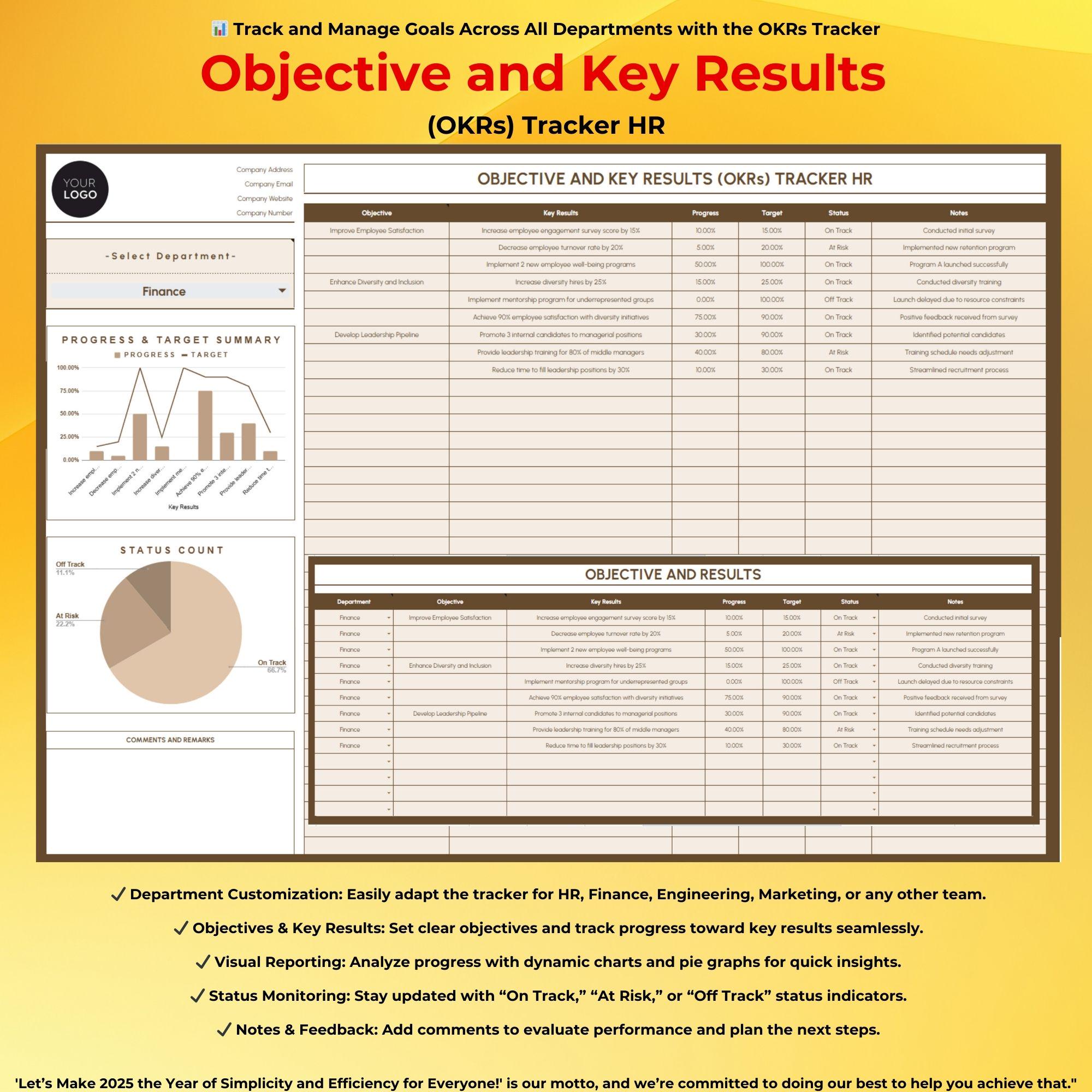 Objective and Key Results (okrs) Tracker, Google Sheets Template for ...