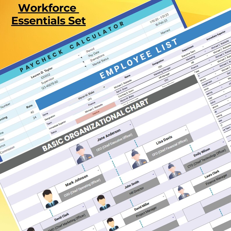Workforce Essentials Set, Paycheck Calculator, Employee List ...