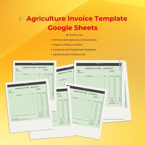Agriculture Invoice Template, Google Sheets Editable Template, Farm ...