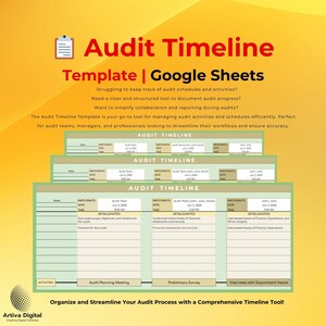 Audit Timeline Template, Google Sheets Editable Template, Audit Planner ...