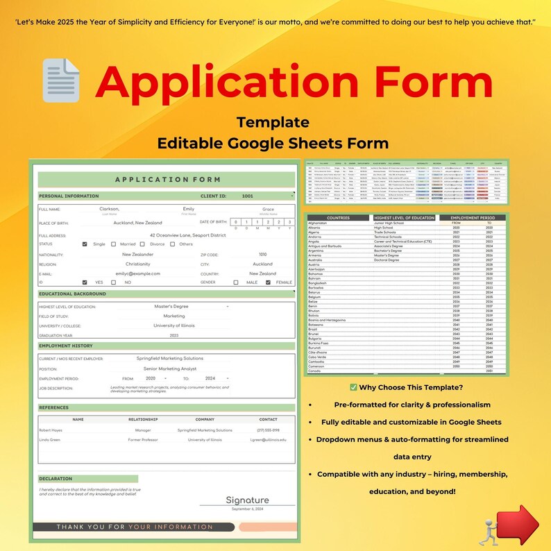 Application Form Template, Google Sheets Application Tracker, Job ...