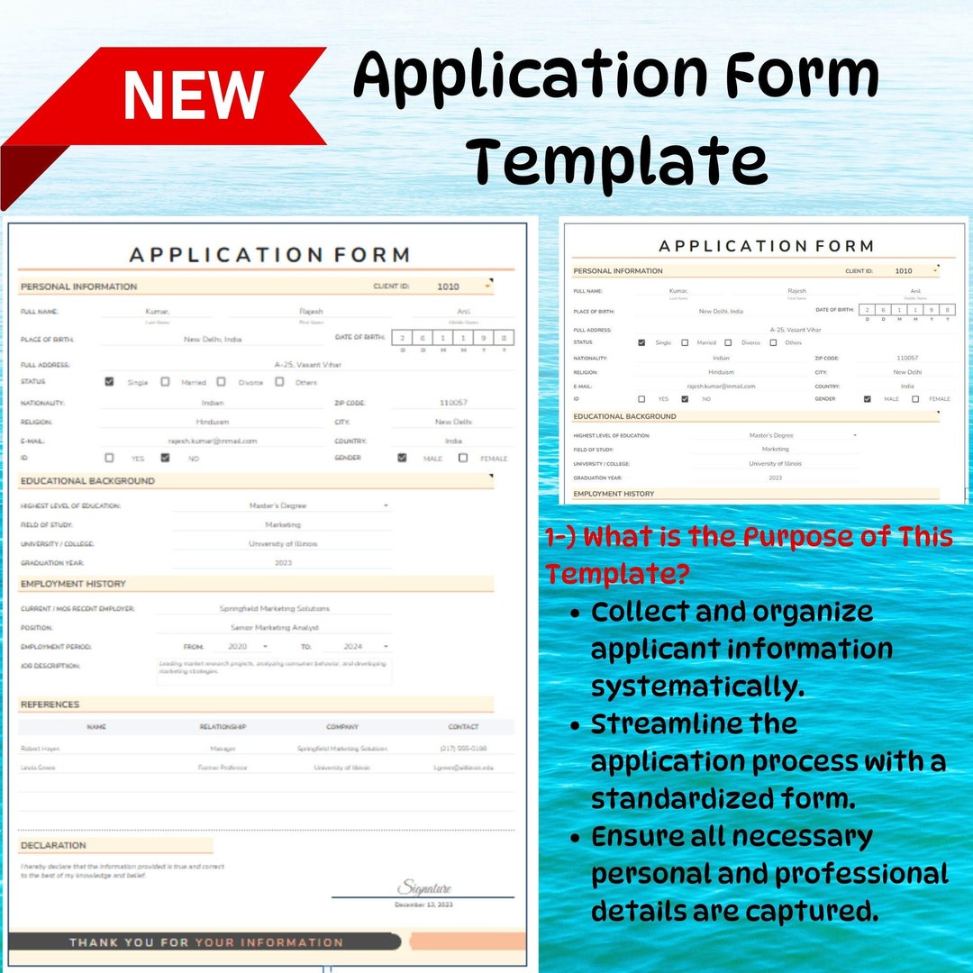 Application Form Template, Streamline Job Applications, Easy ...