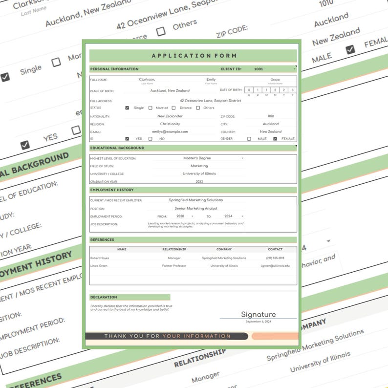 Application Form Template, Google Sheets Application Tracker, Job ...