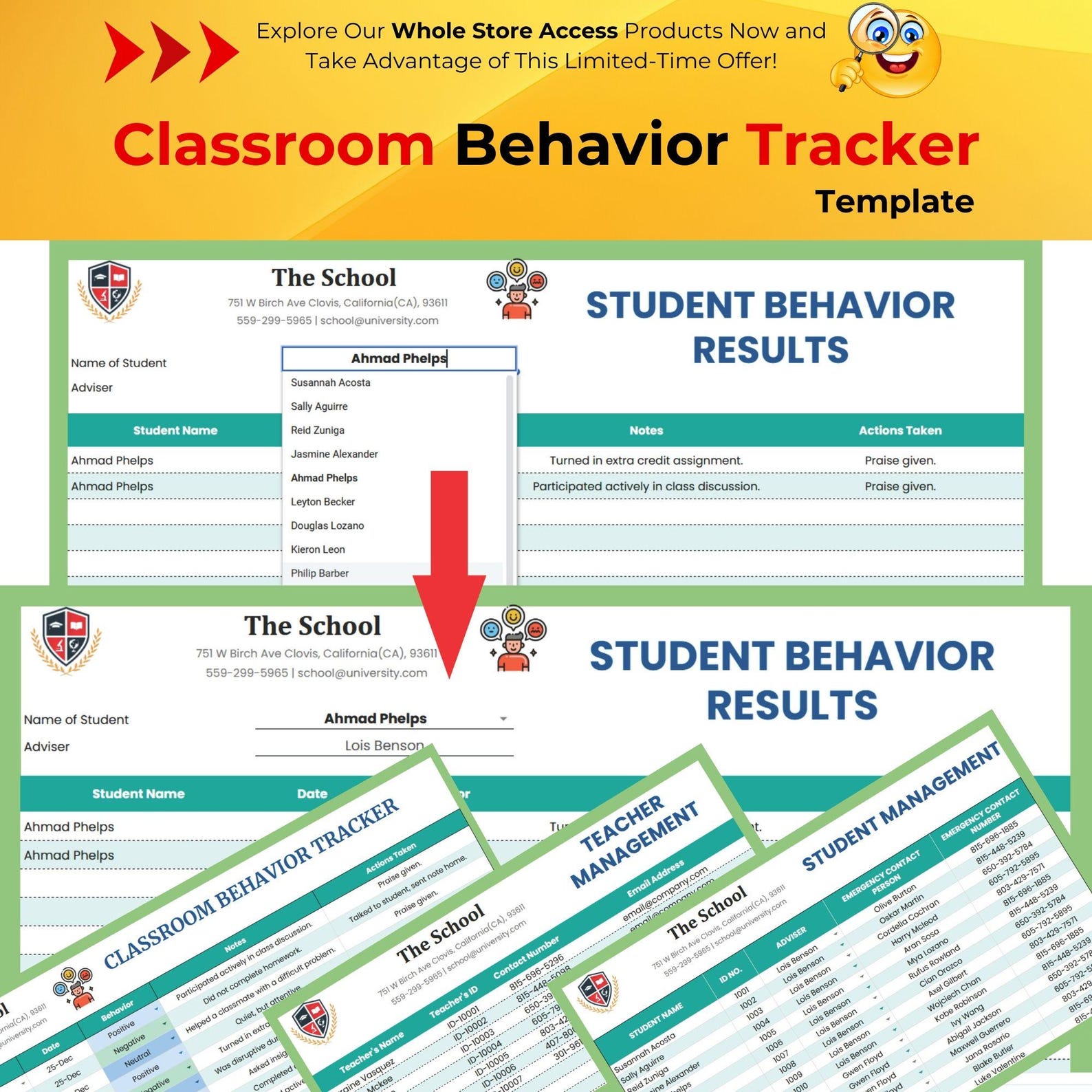 Classroom Behavior Tracker , Editable Student Behavior Log, Teacher ...