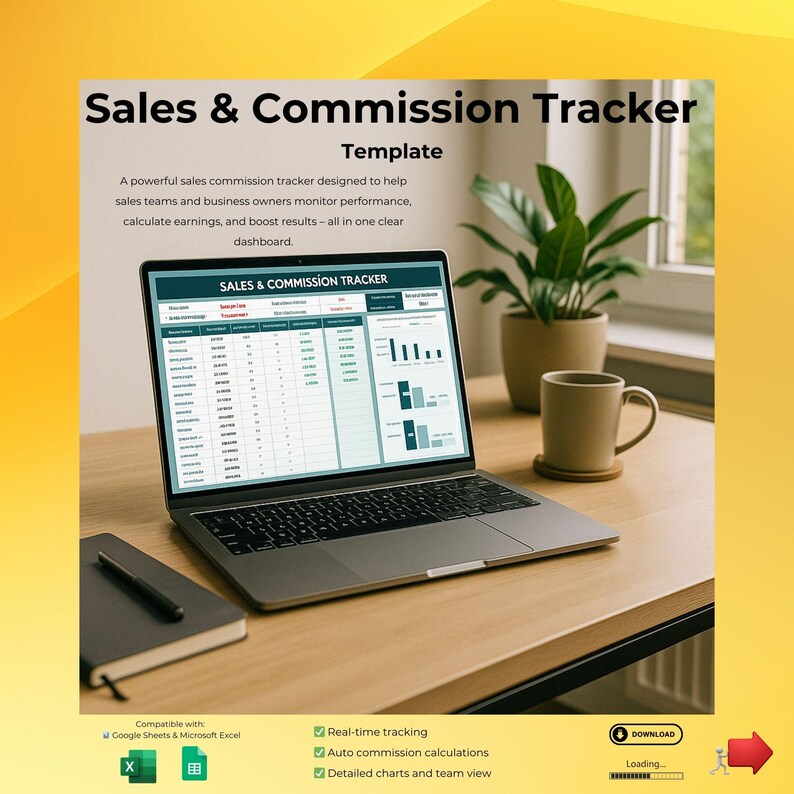 Sales & Commission Tracker Template, Google Sheets Sales Bonus Dashboard, Employee Performance ...