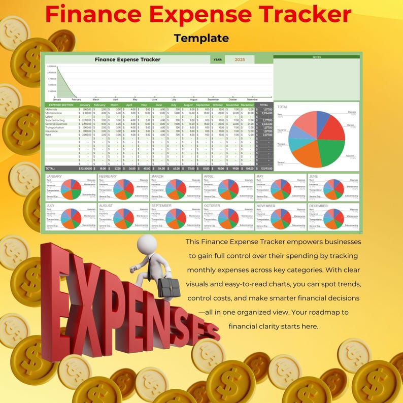 Finance Expense Tracker Template, Google Sheets Budget Planner, Monthly ...