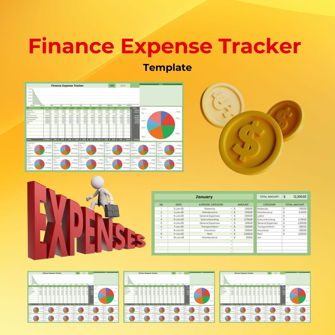Finance Expense Tracker Template, Google Sheets Budget Planner, Monthly ...