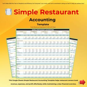 Simple Restaurant Accounting Template, Google Sheets Financial Tracker ...