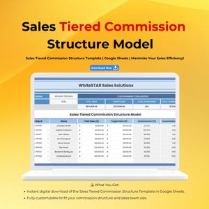 Sales Tiered Commission Structure Model Template, Google Sheets ...