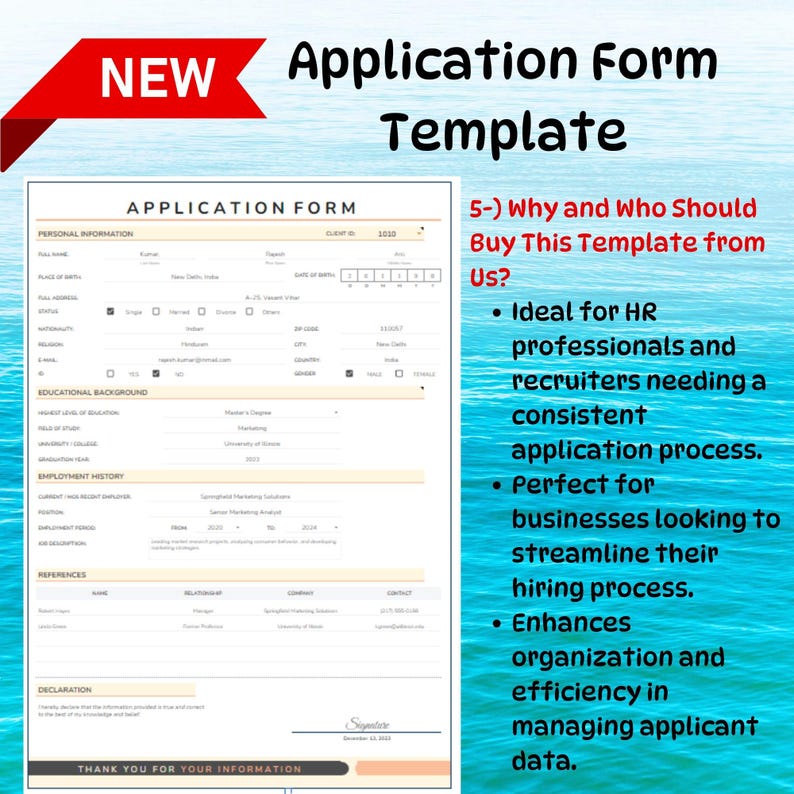 Application Form Template, Streamline Job Applications, Easy ...