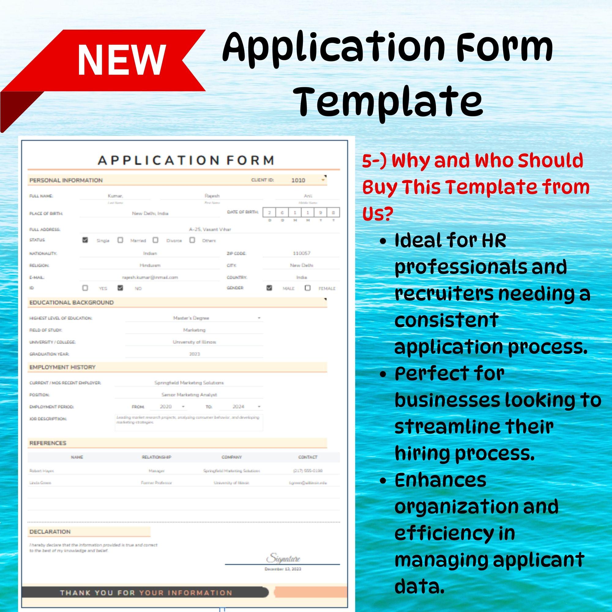 Application Form Template, Streamline Job Applications, Easy ...