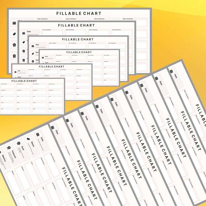 Fillable Chart Template, Google Sheets Planner, Editable Data Tracker ...