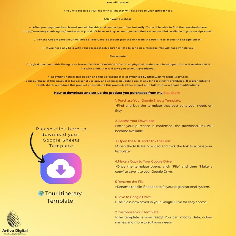 Tour Itinerary Template, Google Sheets for Travel Planning, Budget ...