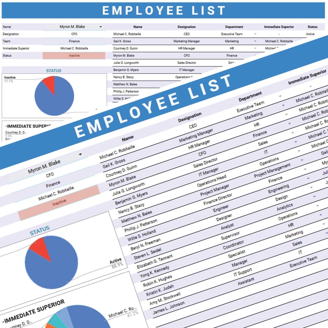 Employee List Template, Organize Employee Details, Track Roles and ...