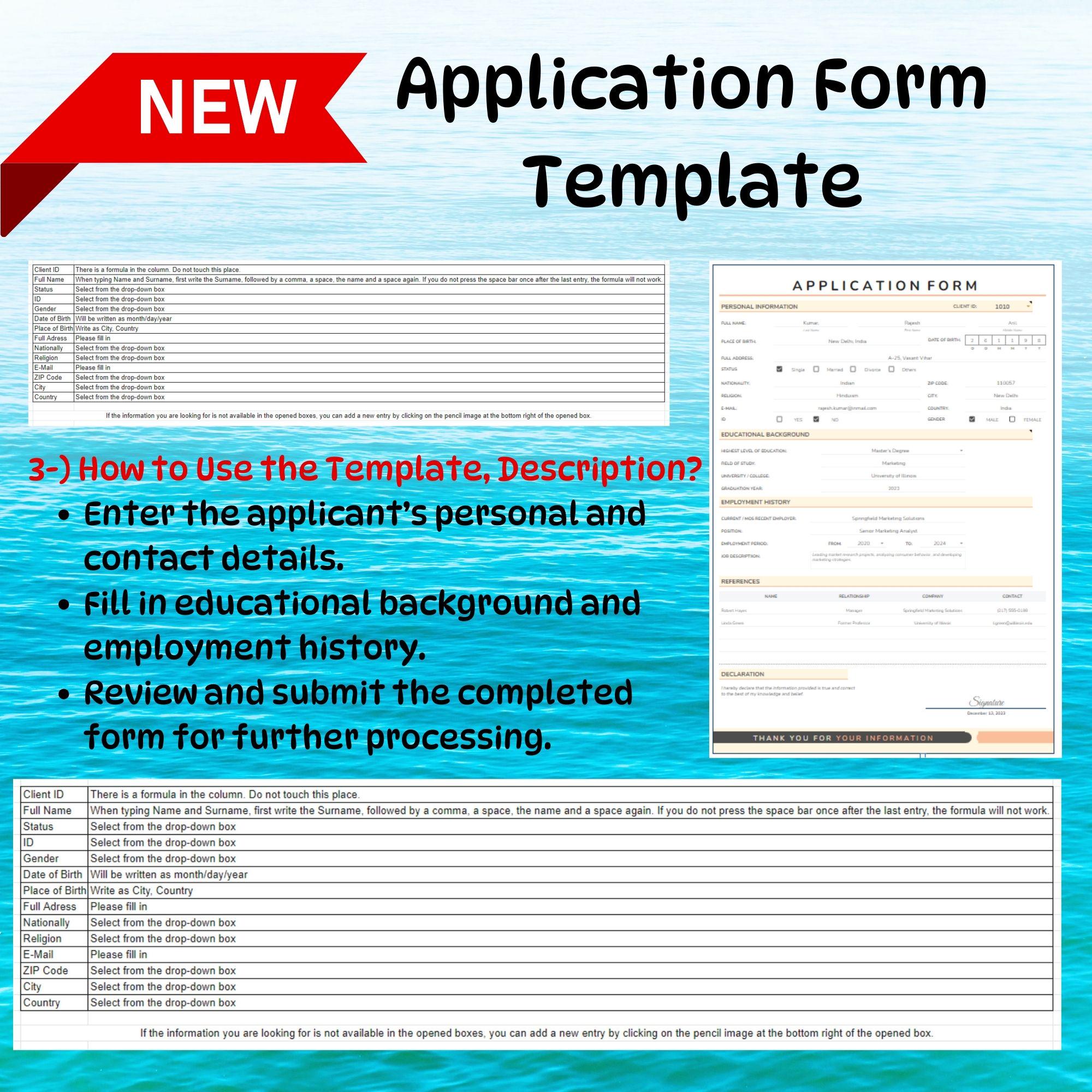 Application Form Template, Streamline Job Applications, Easy ...