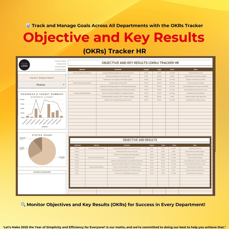 Okrs Tracker Template | Google Sheets Goal Management and Performance ...
