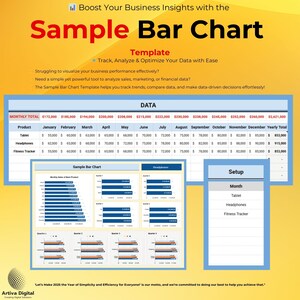 Sample Bar Chart Template, Google Sheets Data Visualization, Analytics & Reporting, Editable ...