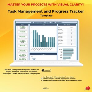 Task Management and Progress Tracker Template, Google Sheets Dashboard ...