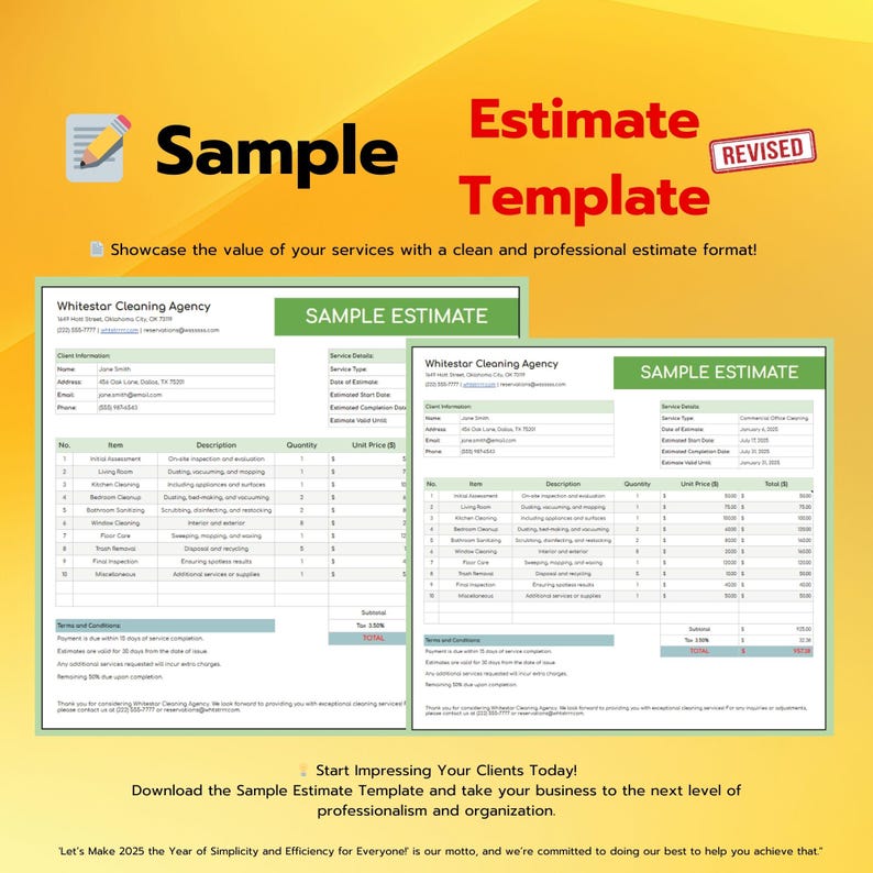 Sample Estimate Template, Google Sheets Format for Service Cost ...