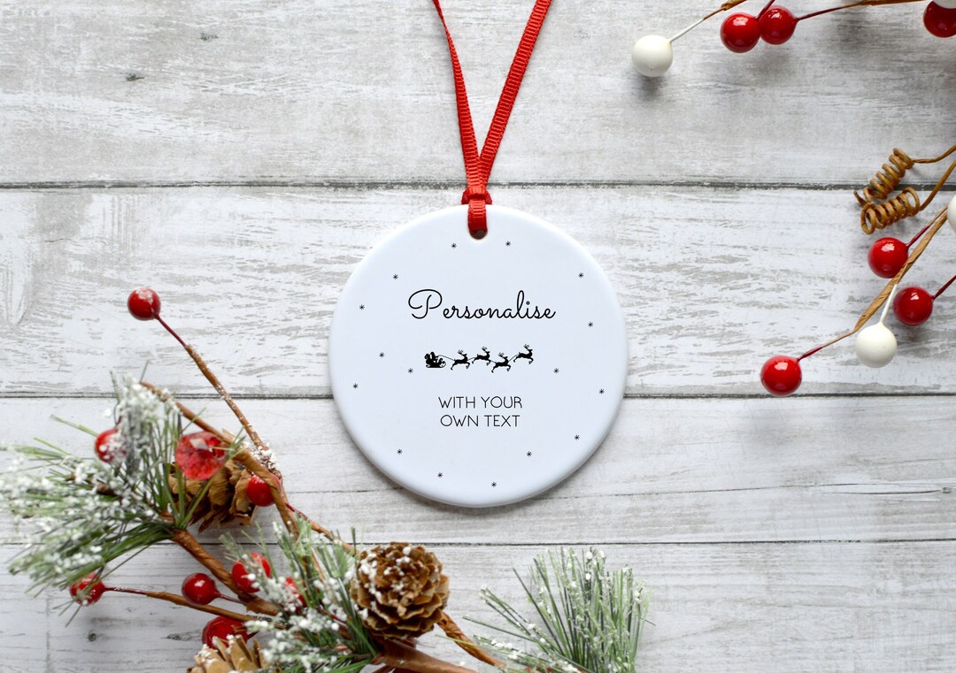 Personalised With Your Own Text Ceramic Circle Decoration Ornament ...