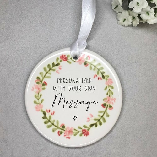 Personalised With Own Message Gift Keepsake Tag Gift Ceramic - Etsy UK
