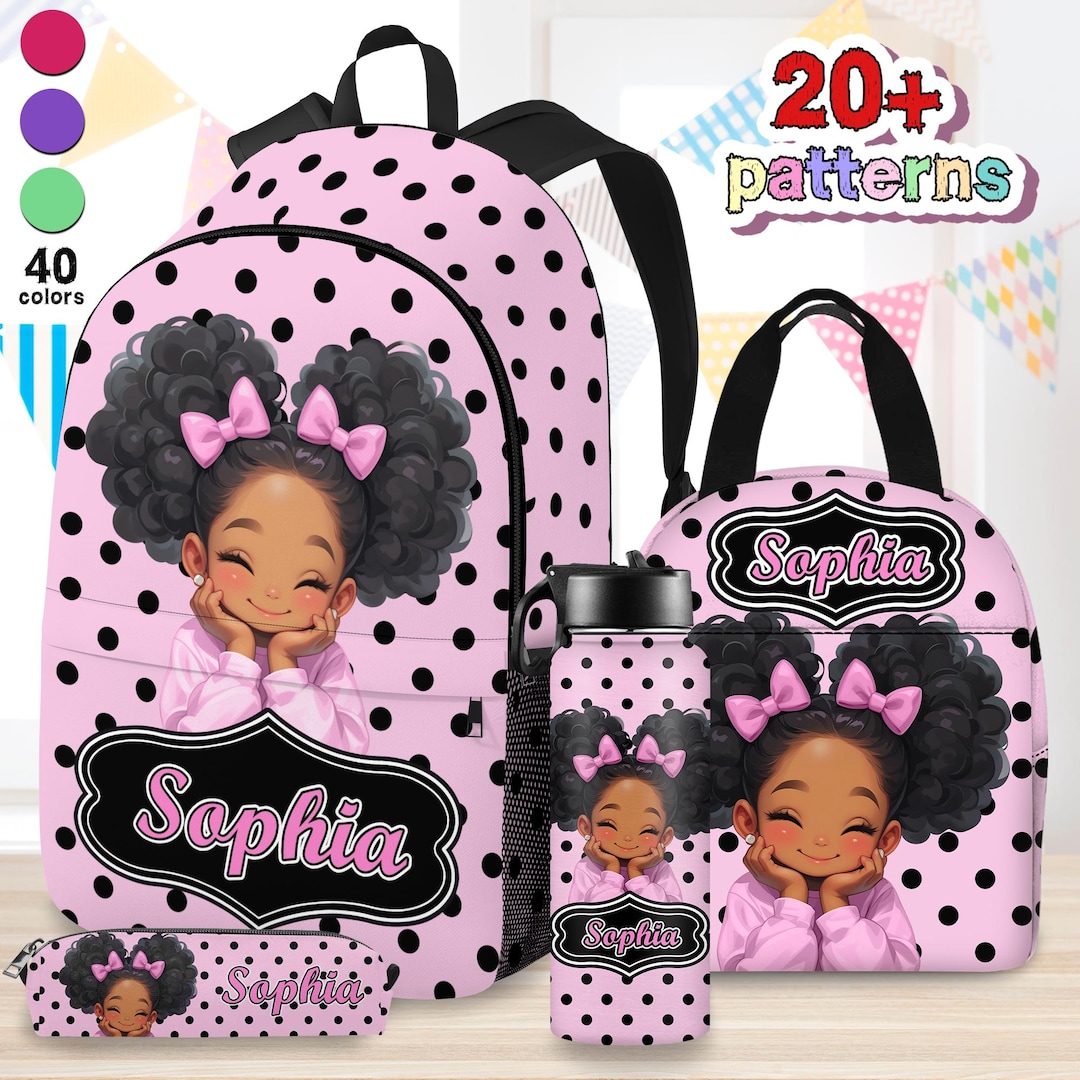 Custom Name Backpack Afro Black Girl,personalized School Backpacks ...