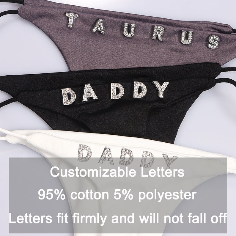 Custom Letters Name Thong Panties Personalized Thong With - Etsy