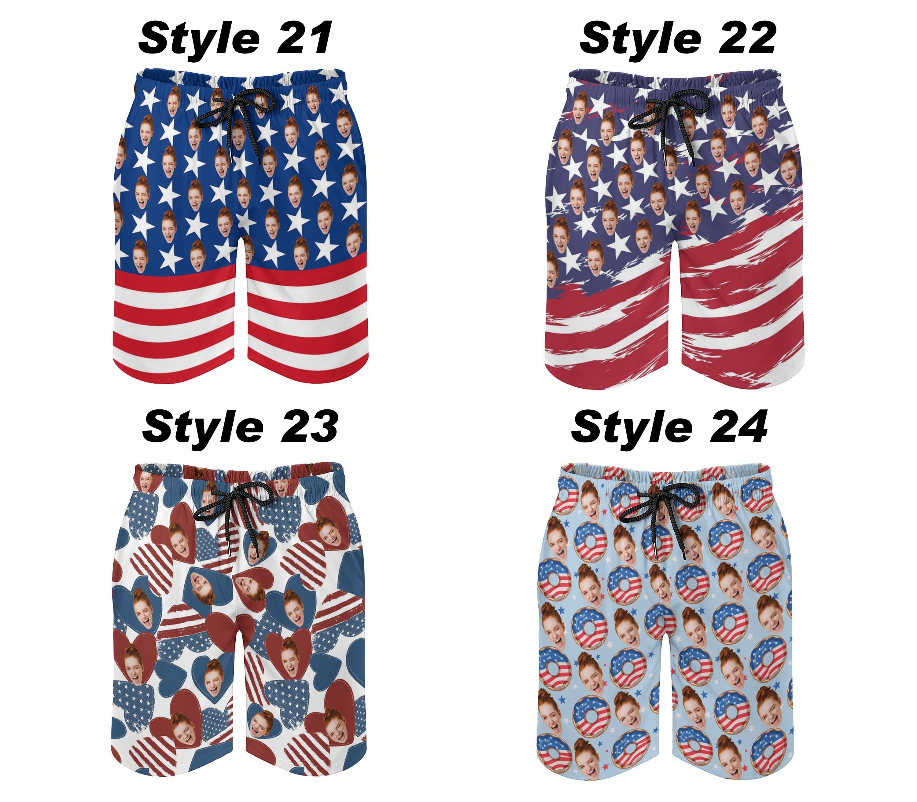 Custom Swim Trunks with Photo,Personalized Face Beach Shorts sold by ...