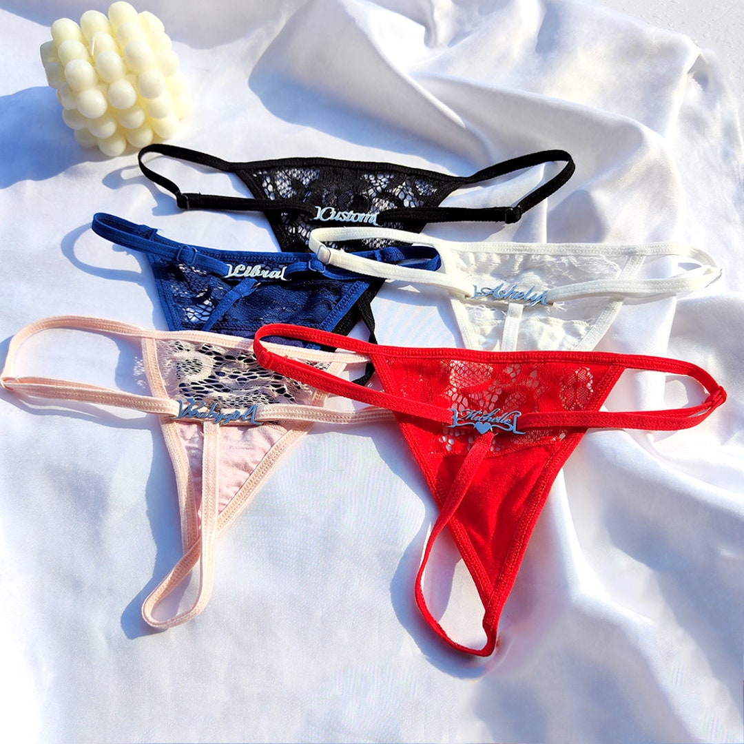 Custom Name Lace Thong G-string Panties,personalized DIY Letters ...