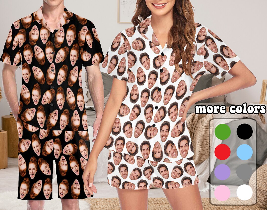 Custom Photo Pajamas,personalized Face Short Pajama Set for Men/women ...