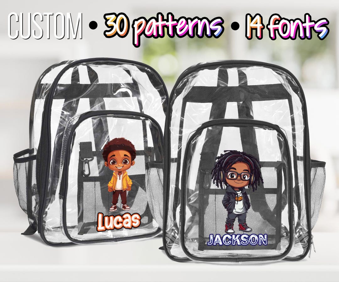 Personalized Clear Backpack, Black Waterproof PVC Backpack - Etsy