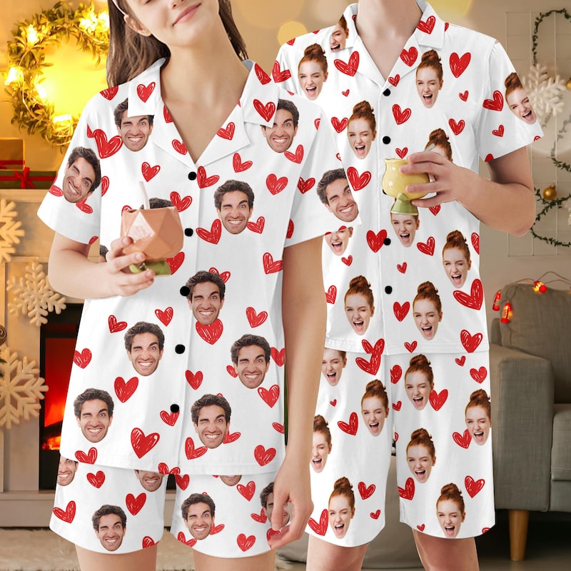 Custom Face Pjs Satin - Etsy UK