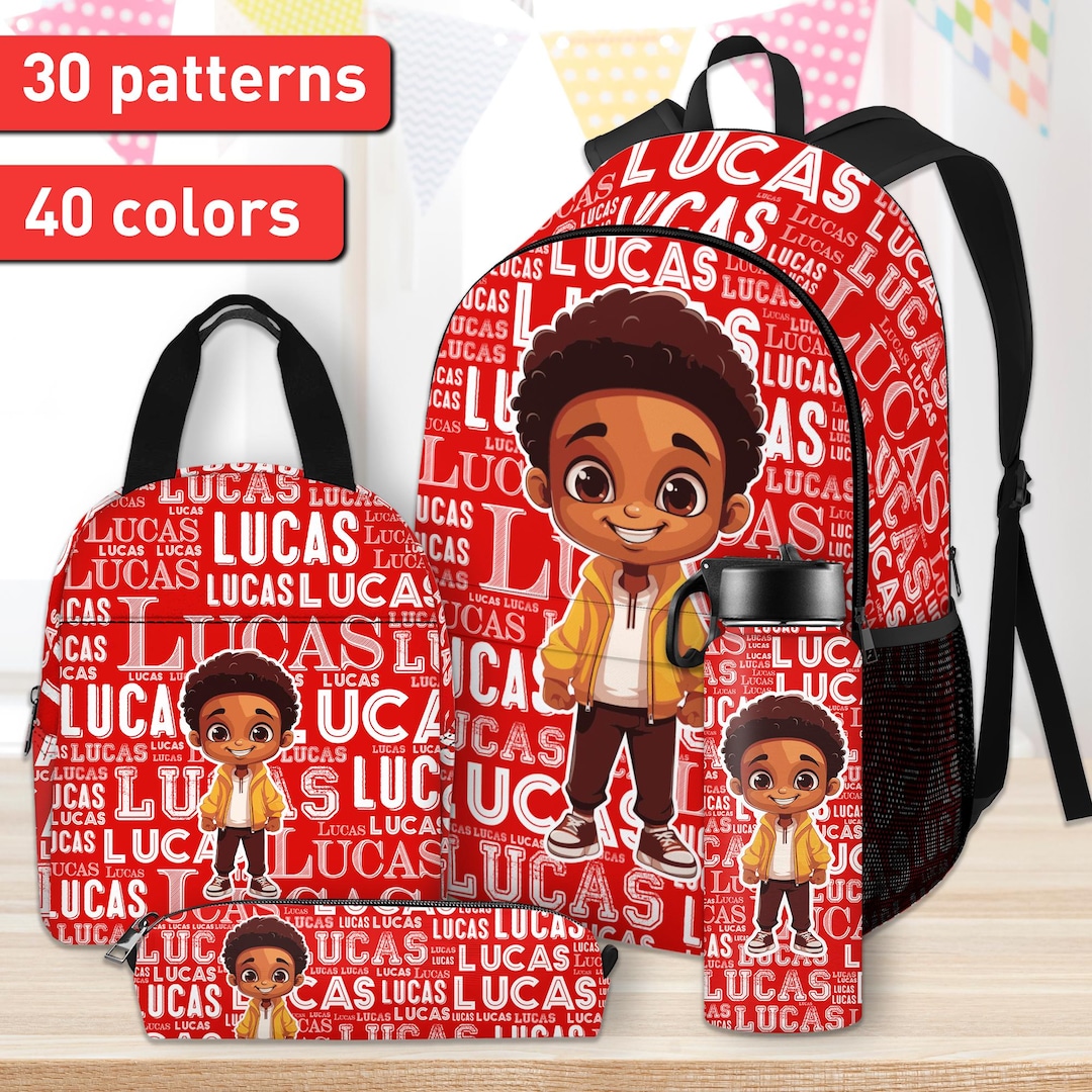 Kids Backpack Black Boy,personalized School Bookbag for Kids,custom ...