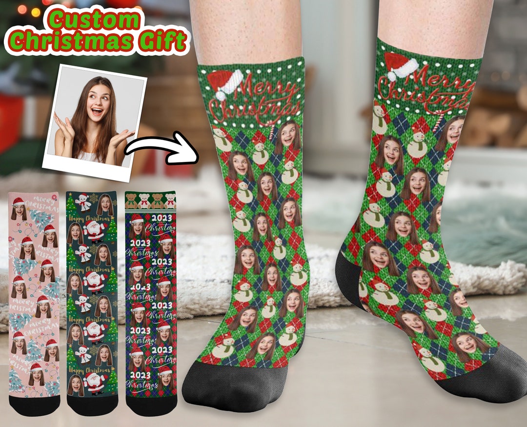 Custom Christmas Sockspersonalized Socks With Photoall Over - Etsy