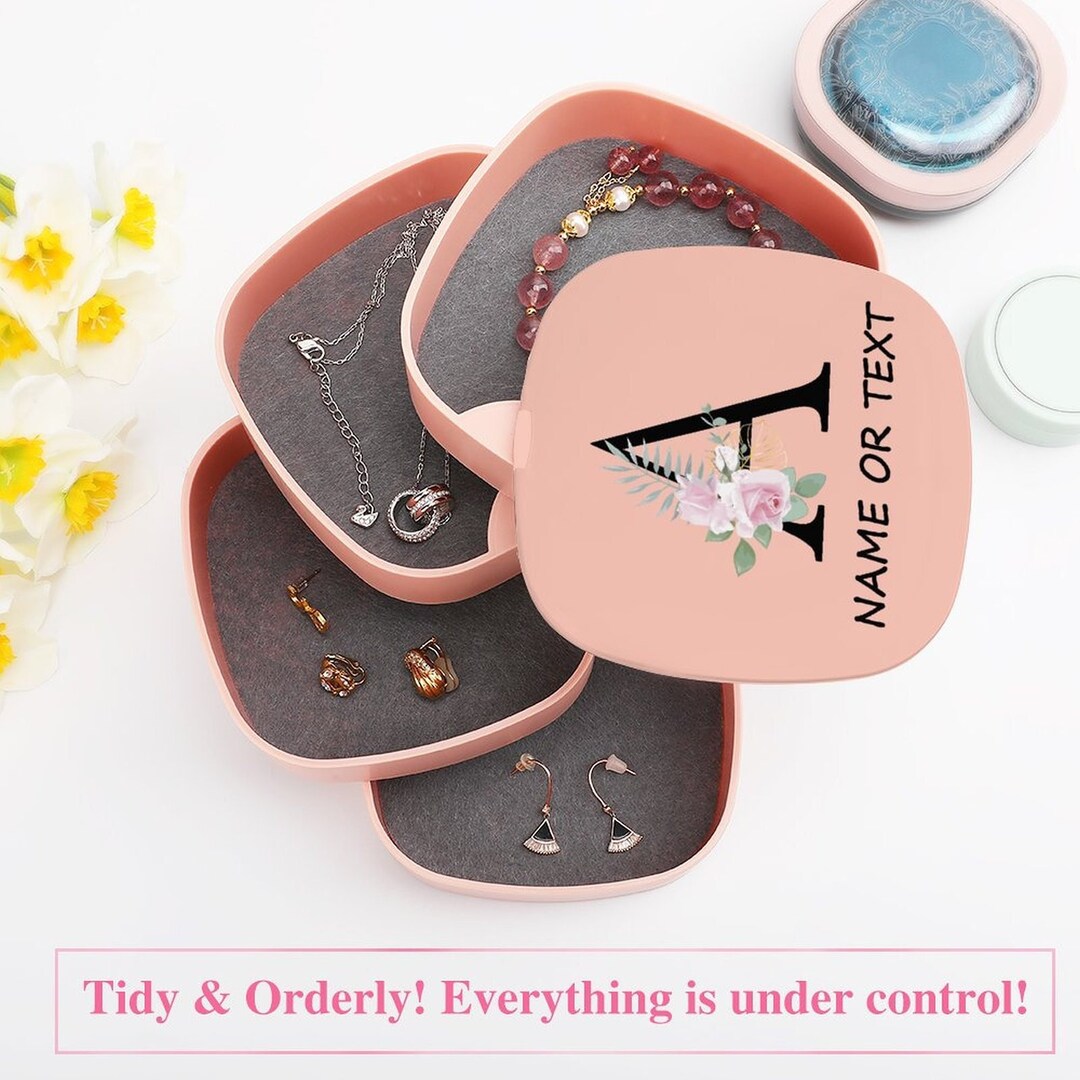 Personalized Rotating Jewelry Box,custom 4-layer Rotatable Box With ...
