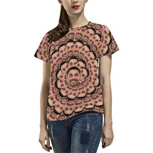 Custom Face T-shirt for Women,personalized Short Sleeve Shirt With ...