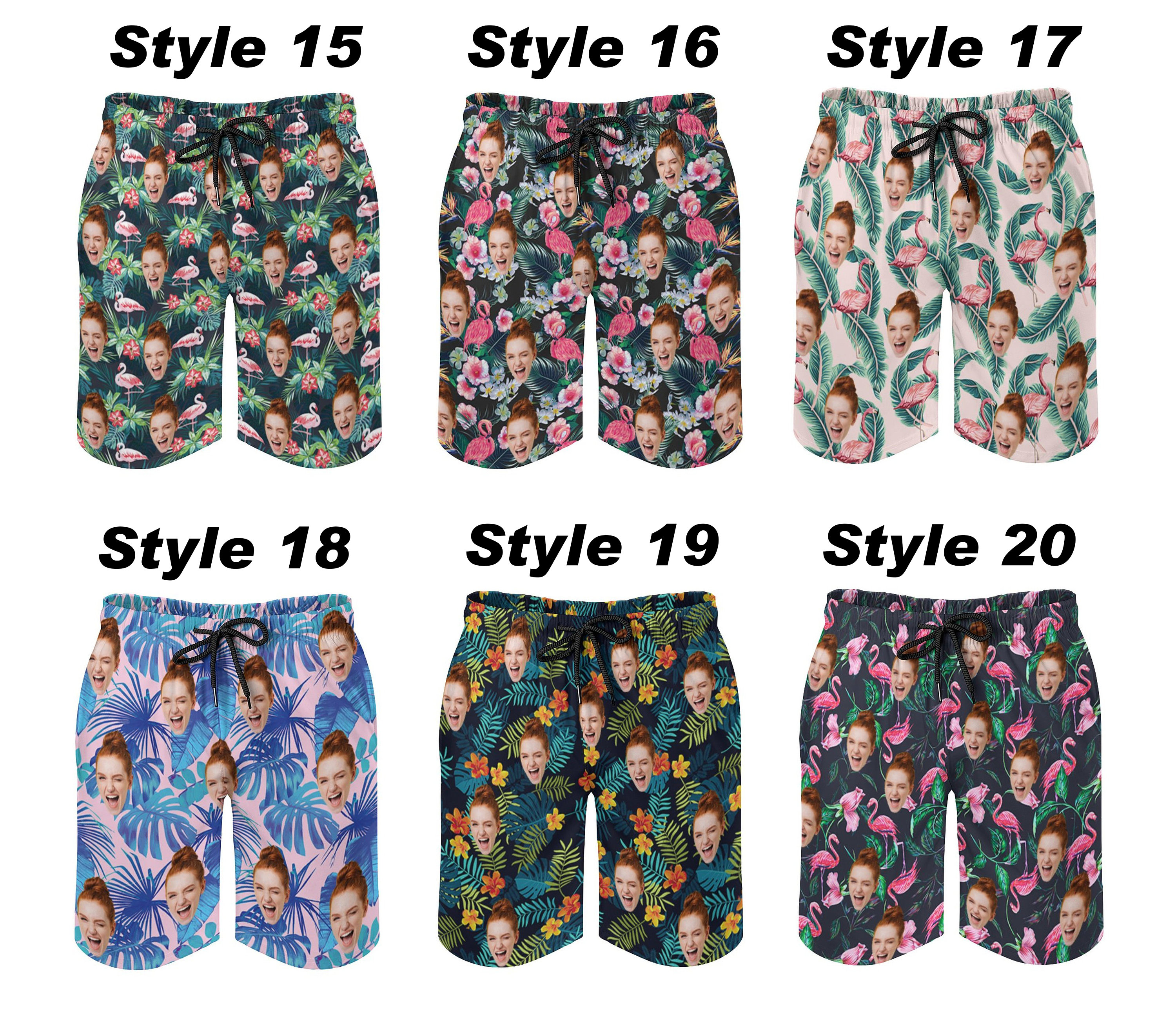 Custom Swim Trunks with Photo,Personalized Face Beach Shorts sold by ...